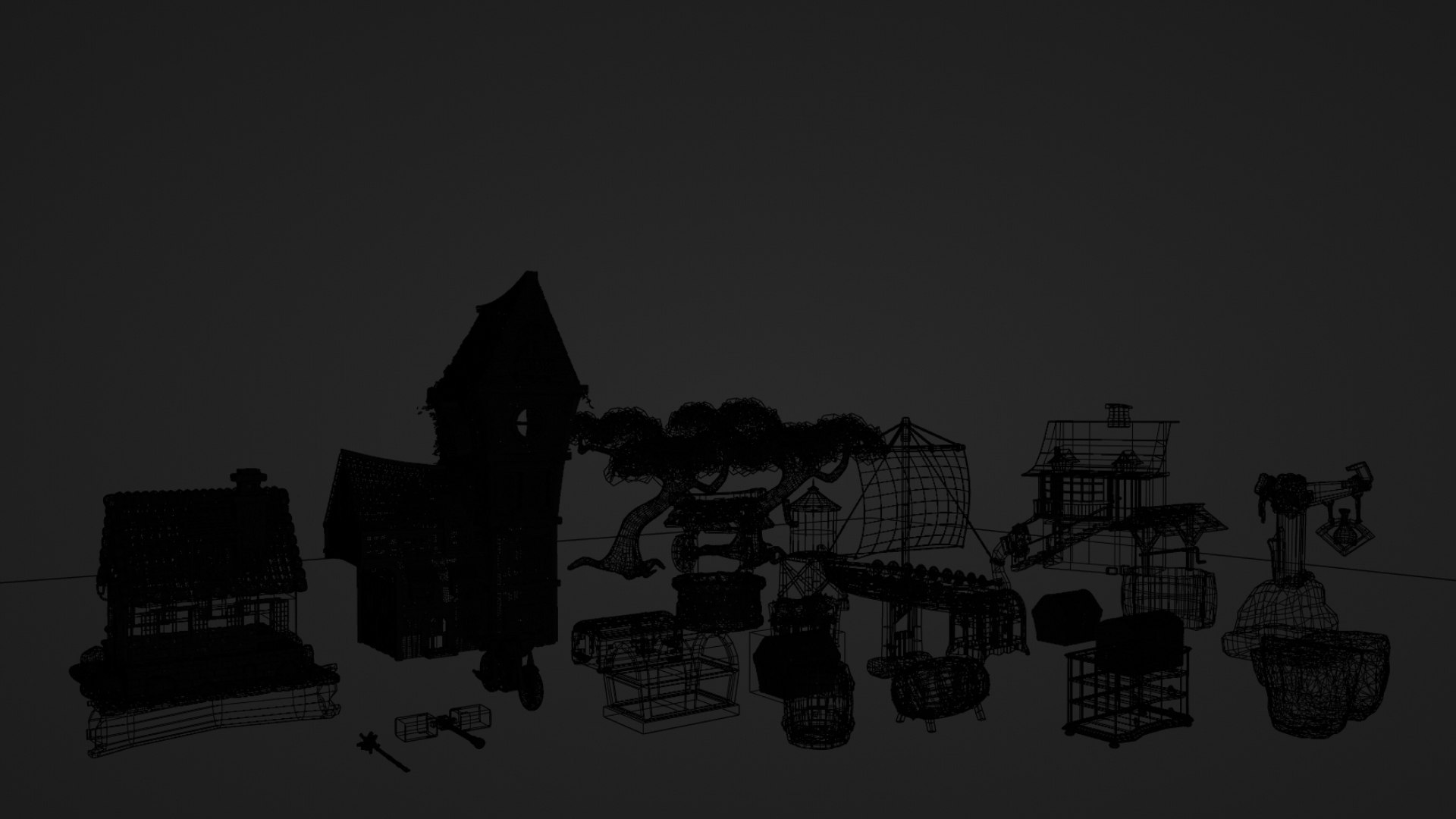 3D Model Stylized Medieval Village Props Pack Blender FBX OBJ ...