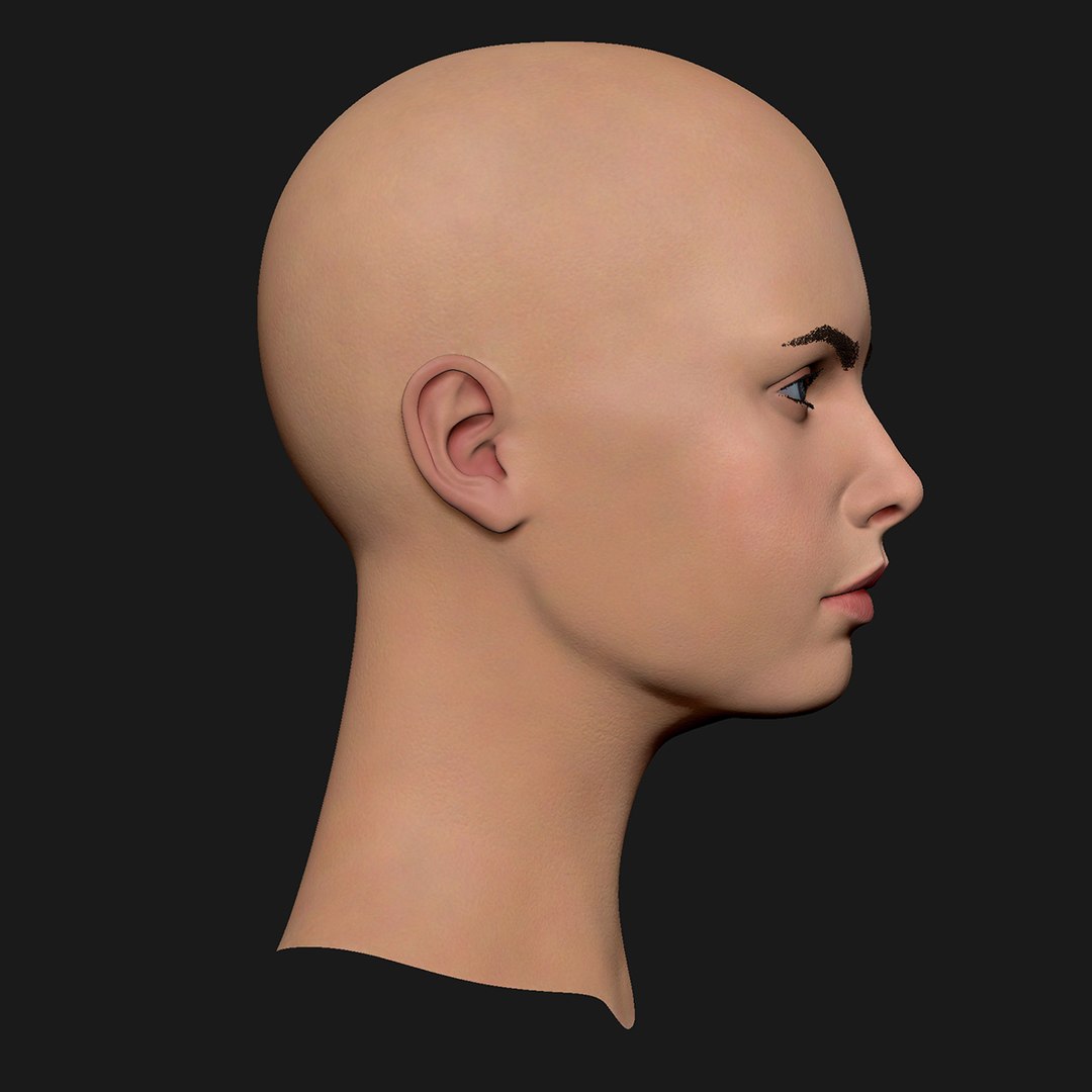Realistic Head Cute Blonde 3d Obj