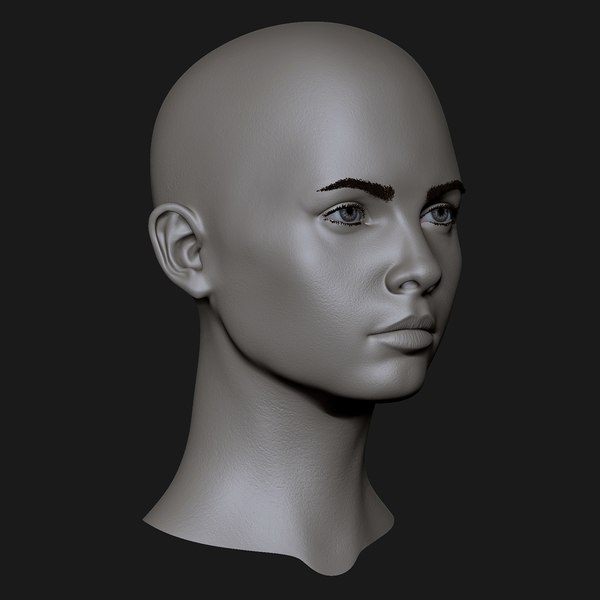 realistic head cute blonde 3d obj