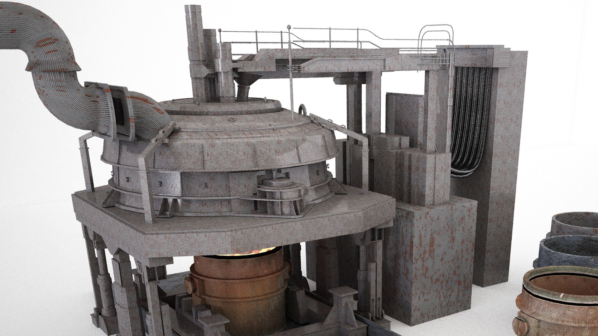 3D electric arc furnace model - TurboSquid 1618965