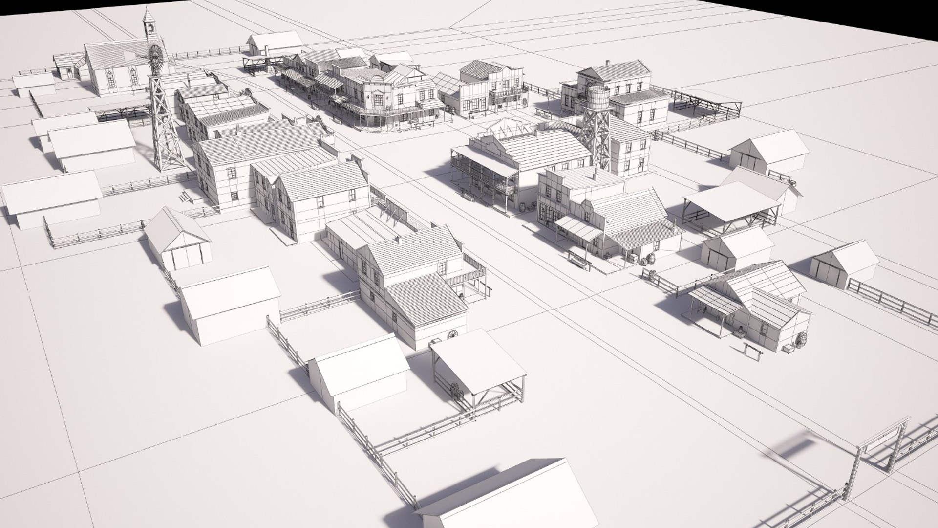 western town west 3d c4d
