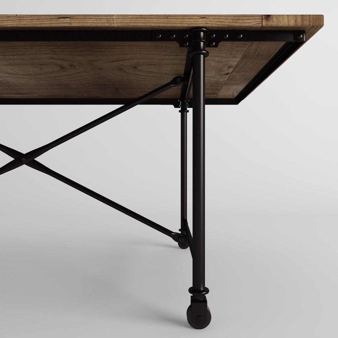 3d Metal Flatiron Table Rust Model