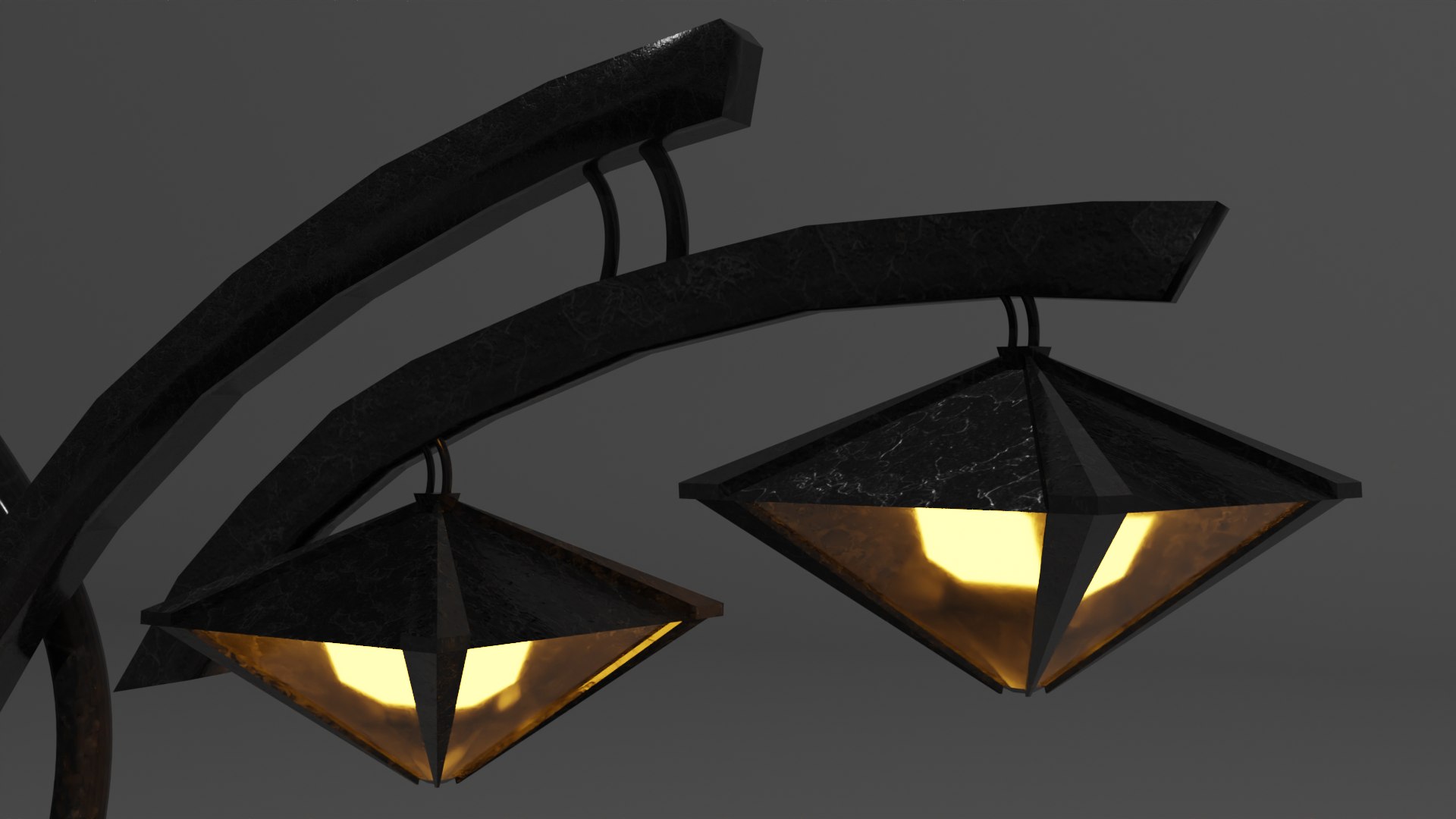 3D Garden lights Lamp Outdoor Lantern Lighting Low-poly 3D model ...