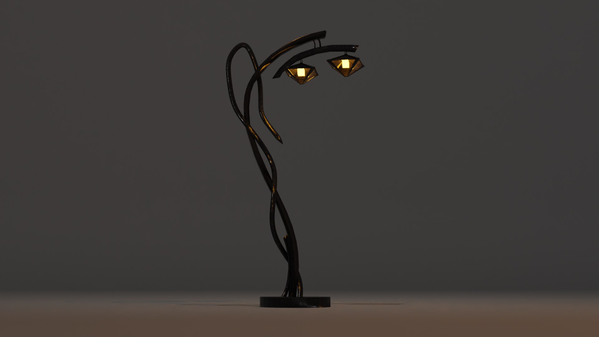 3D Garden lights Lamp Outdoor Lantern Lighting Low-poly 3D model ...