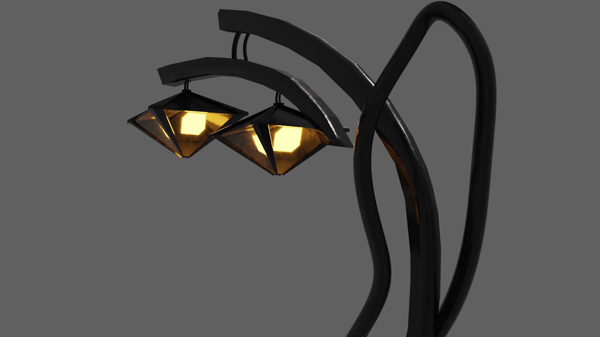 3D Garden lights Lamp Outdoor Lantern Lighting Low-poly 3D model ...