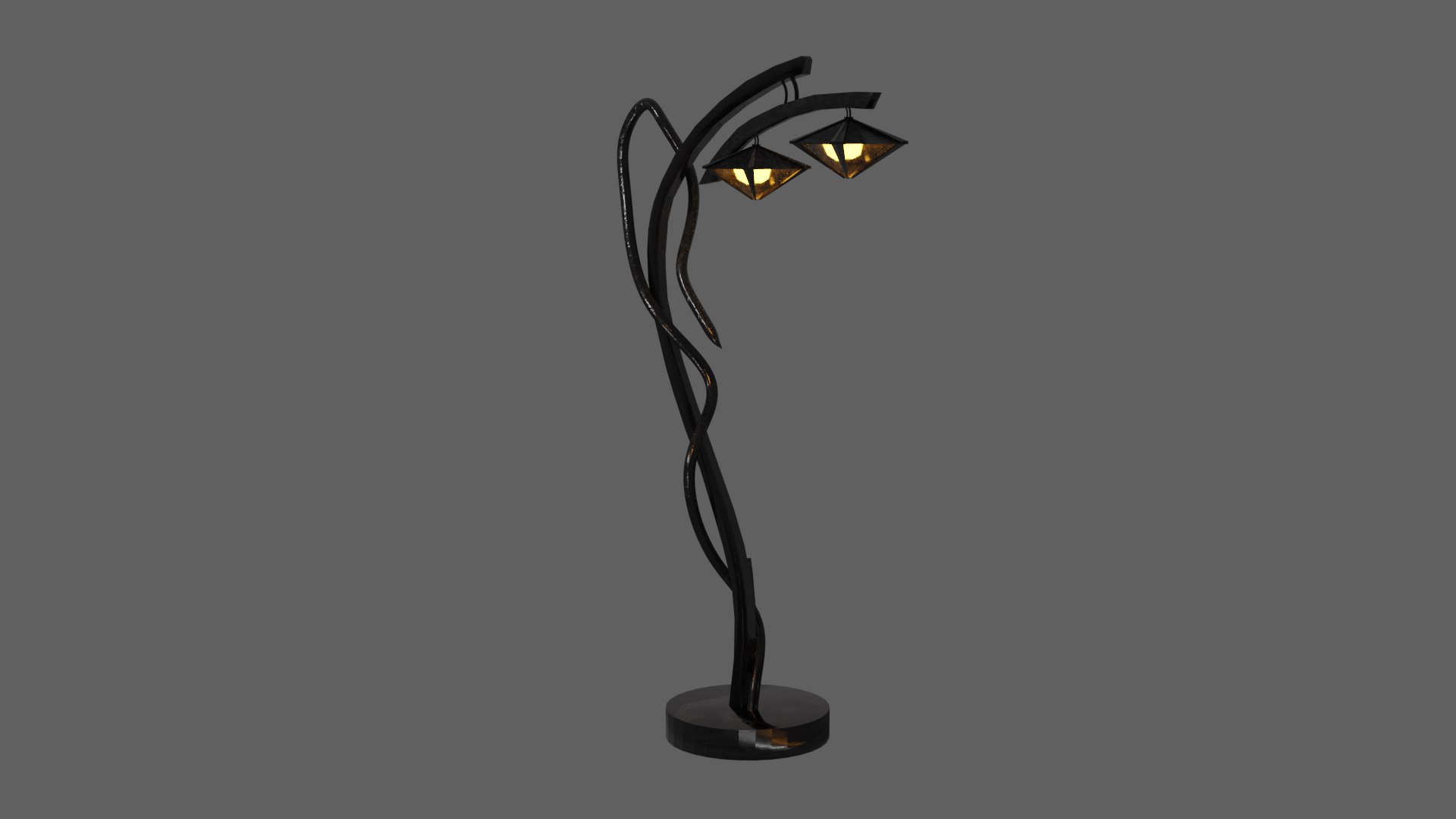 3D Garden lights Lamp Outdoor Lantern Lighting Low-poly 3D model ...