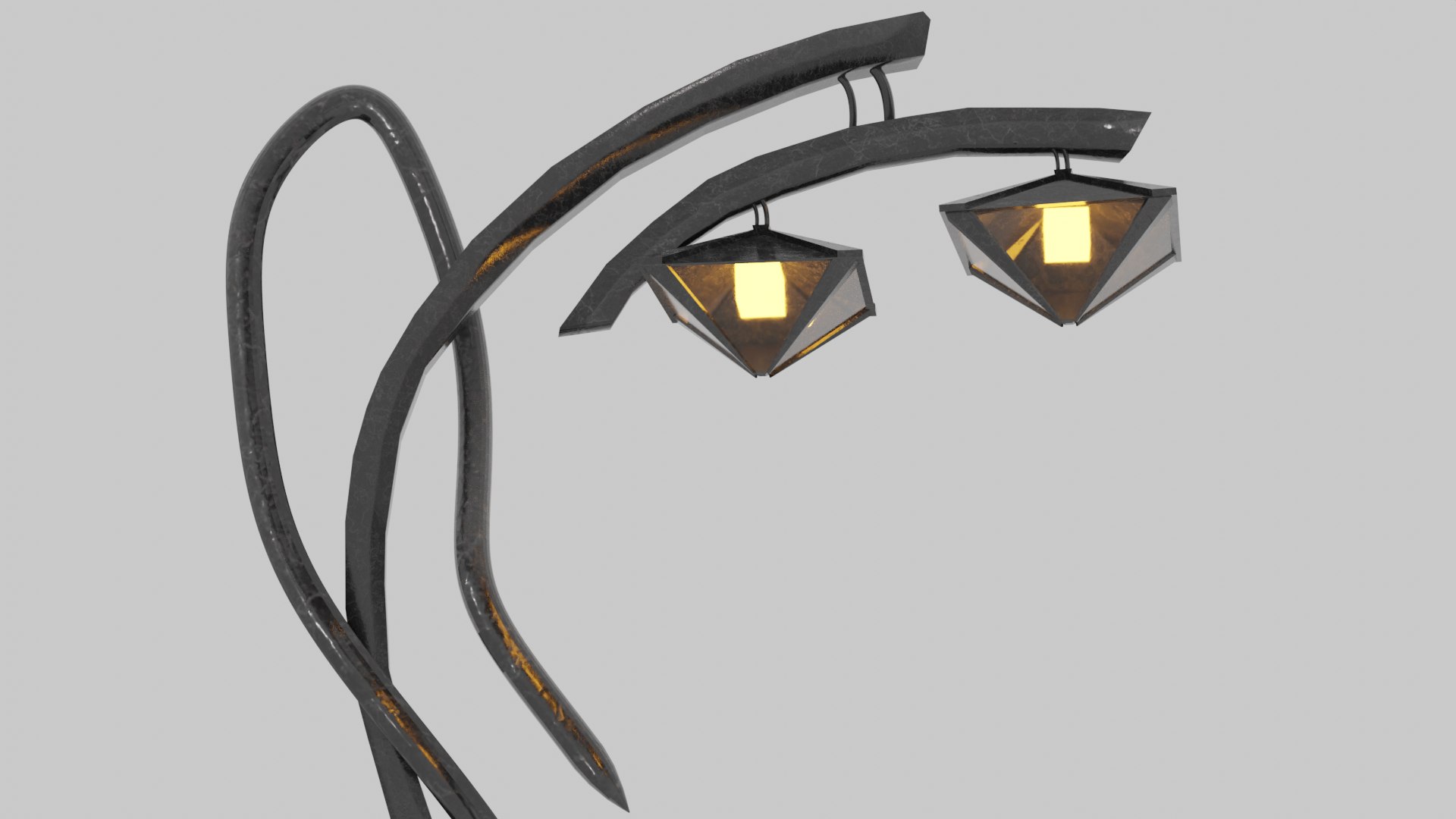 3D Garden lights Lamp Outdoor Lantern Lighting Low-poly 3D model ...