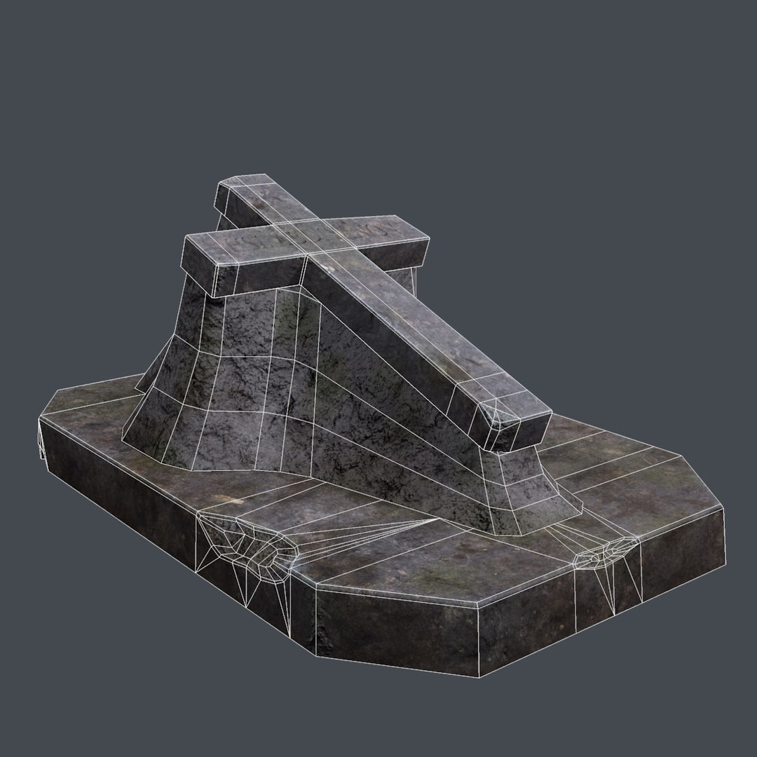 3d model gravestone ready unity