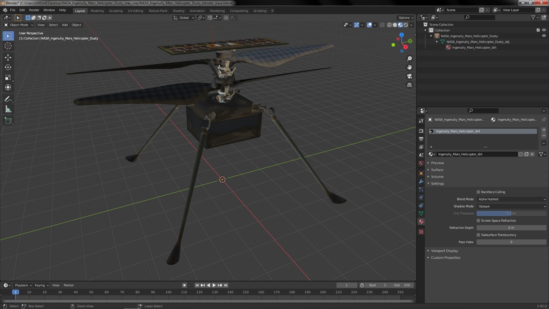 3D model NASA Ingenuity Mars Helicopter Dusty - TurboSquid 1845824