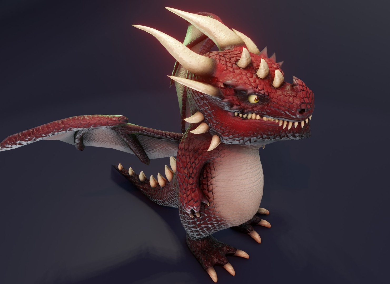 Cartoon Red Dragon 3D Model Model - TurboSquid 2155909