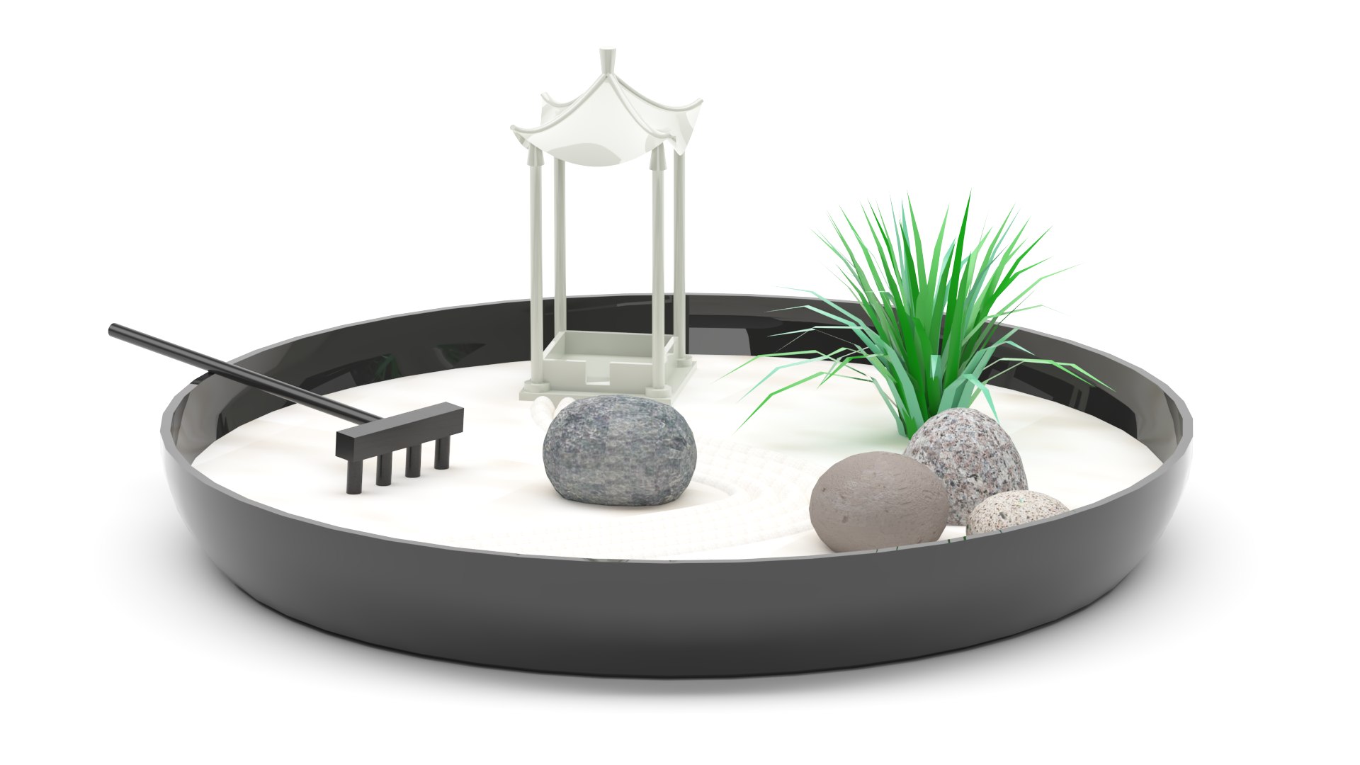 Miniature Zen Garden 3D - TurboSquid 2054971