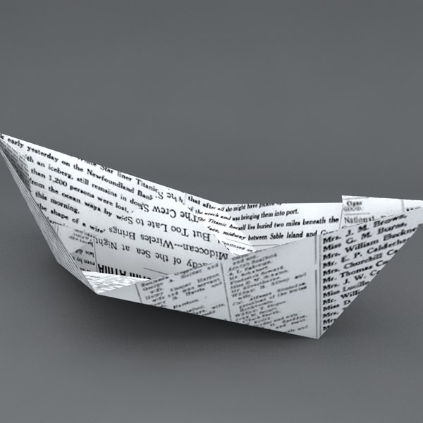 paper ship 3d model