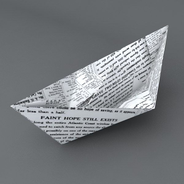 paper ship 3d model