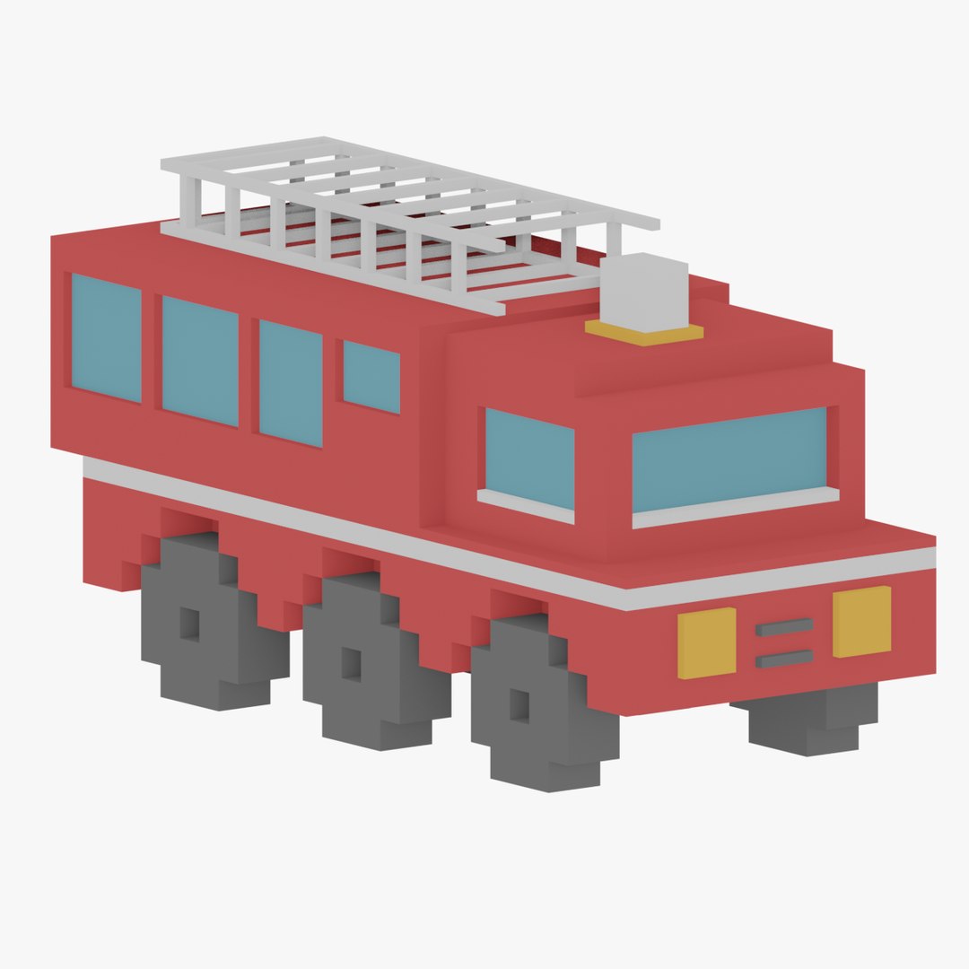 Fire engine toy car voxel art 3D model - TurboSquid 1959477