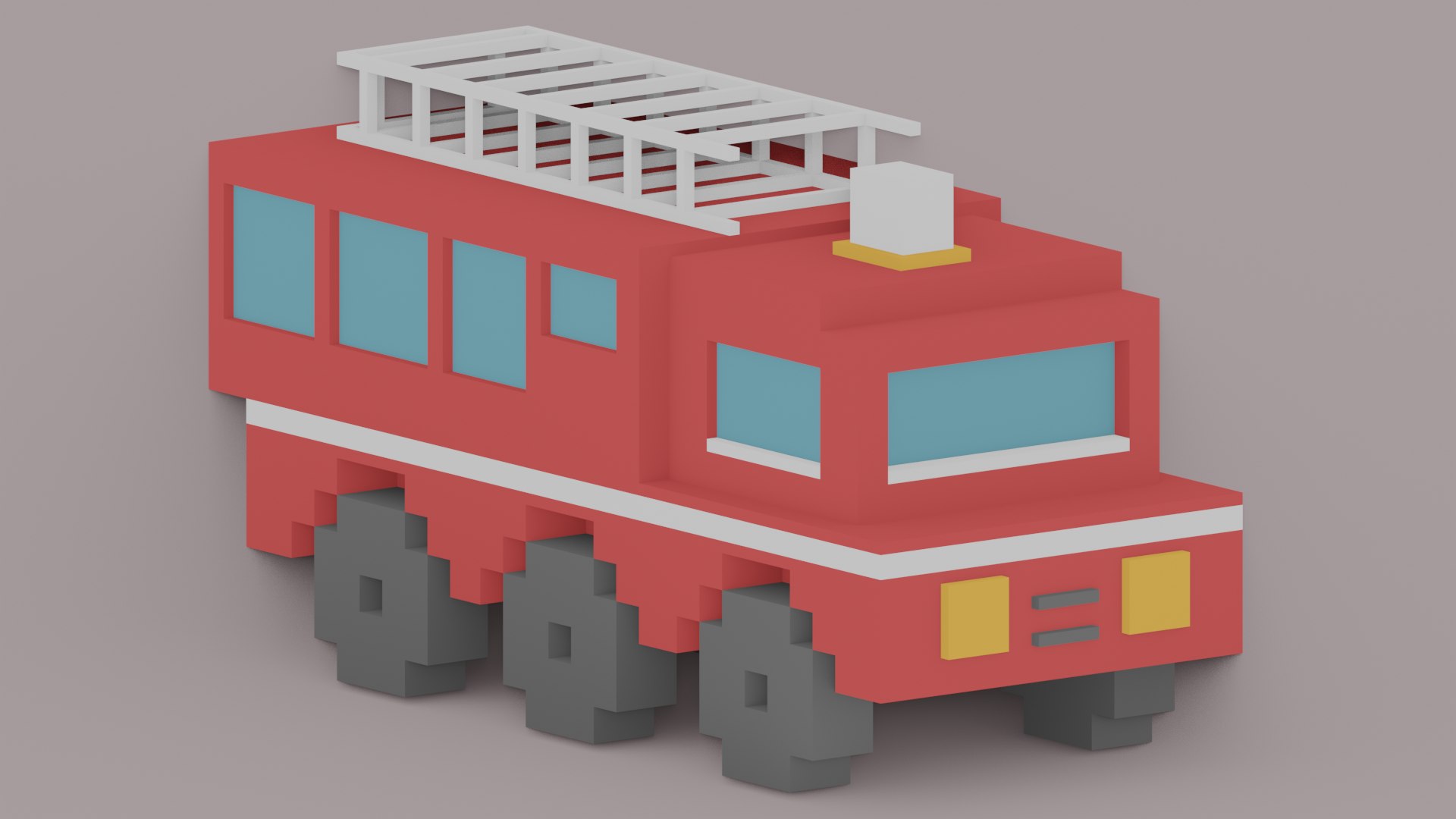 Fire Engine Toy Car Voxel Art 3D Model - TurboSquid 1959477