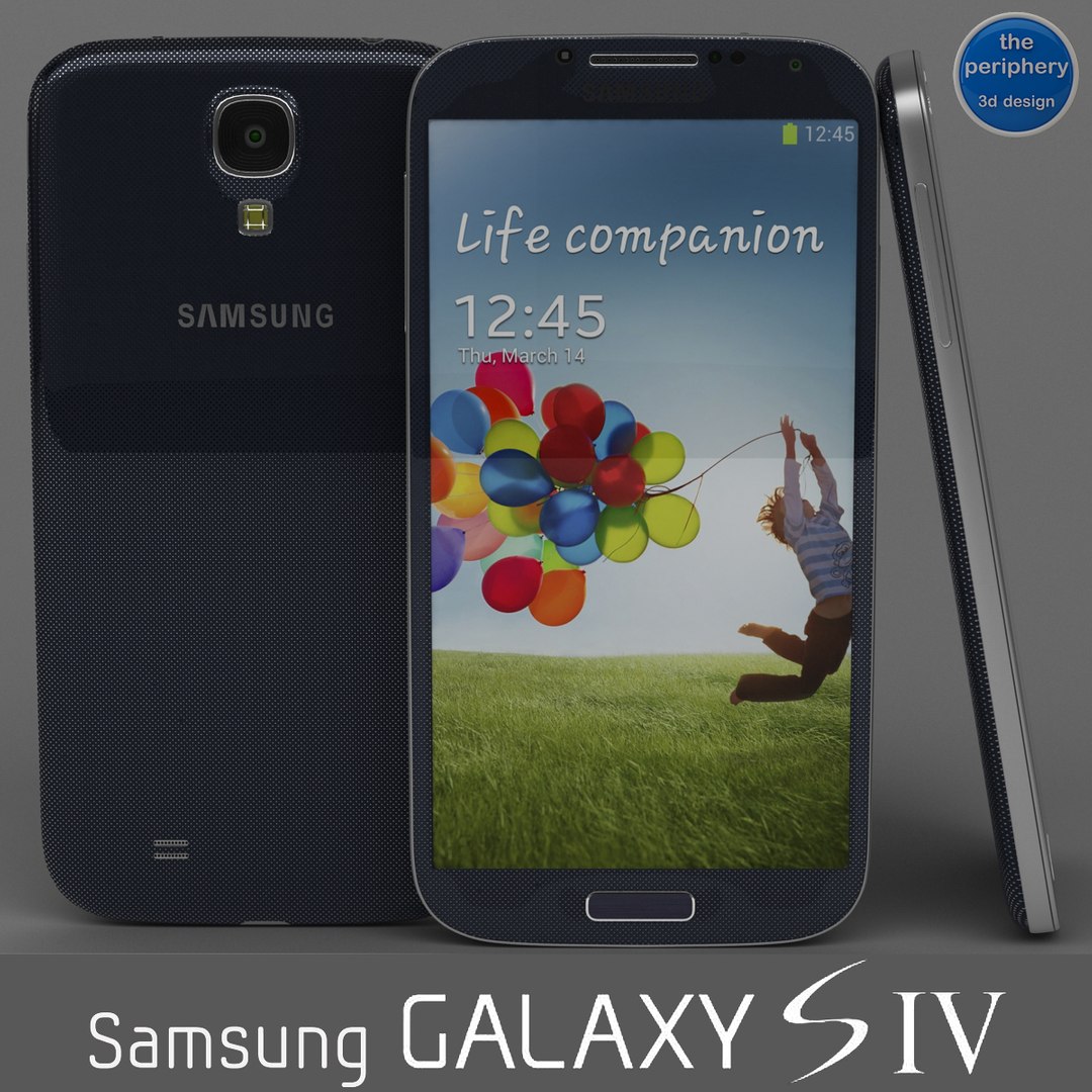 3d samsung galaxy s4 blue model