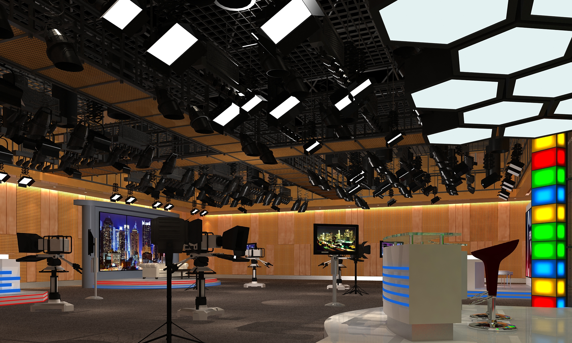 Tv studio interior set model - TurboSquid 1661090