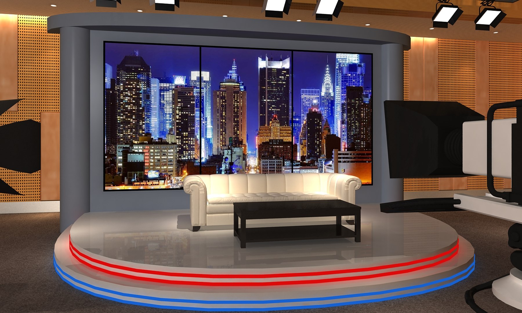 Tv Studio Interior Set Model - TurboSquid 1661090