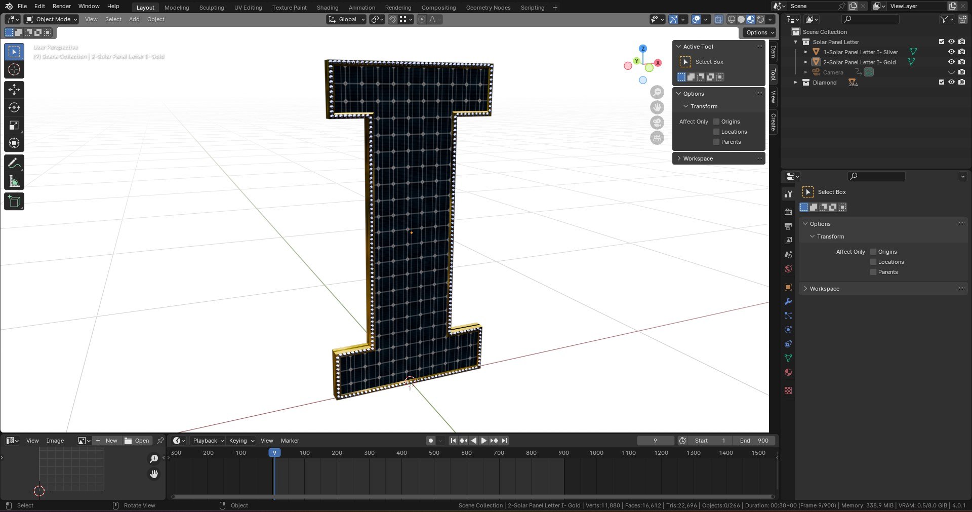 Solar Panel Letter - I 3D Model - TurboSquid 2242103