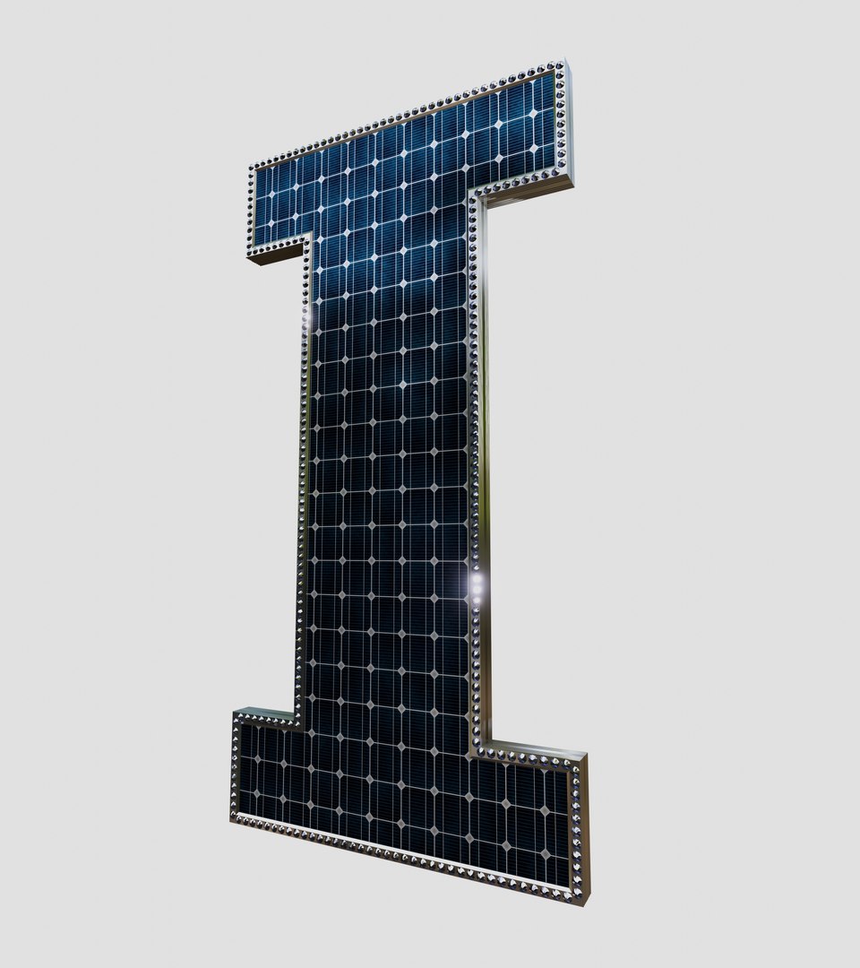 Solar Panel Letter - I 3D Model - TurboSquid 2242103