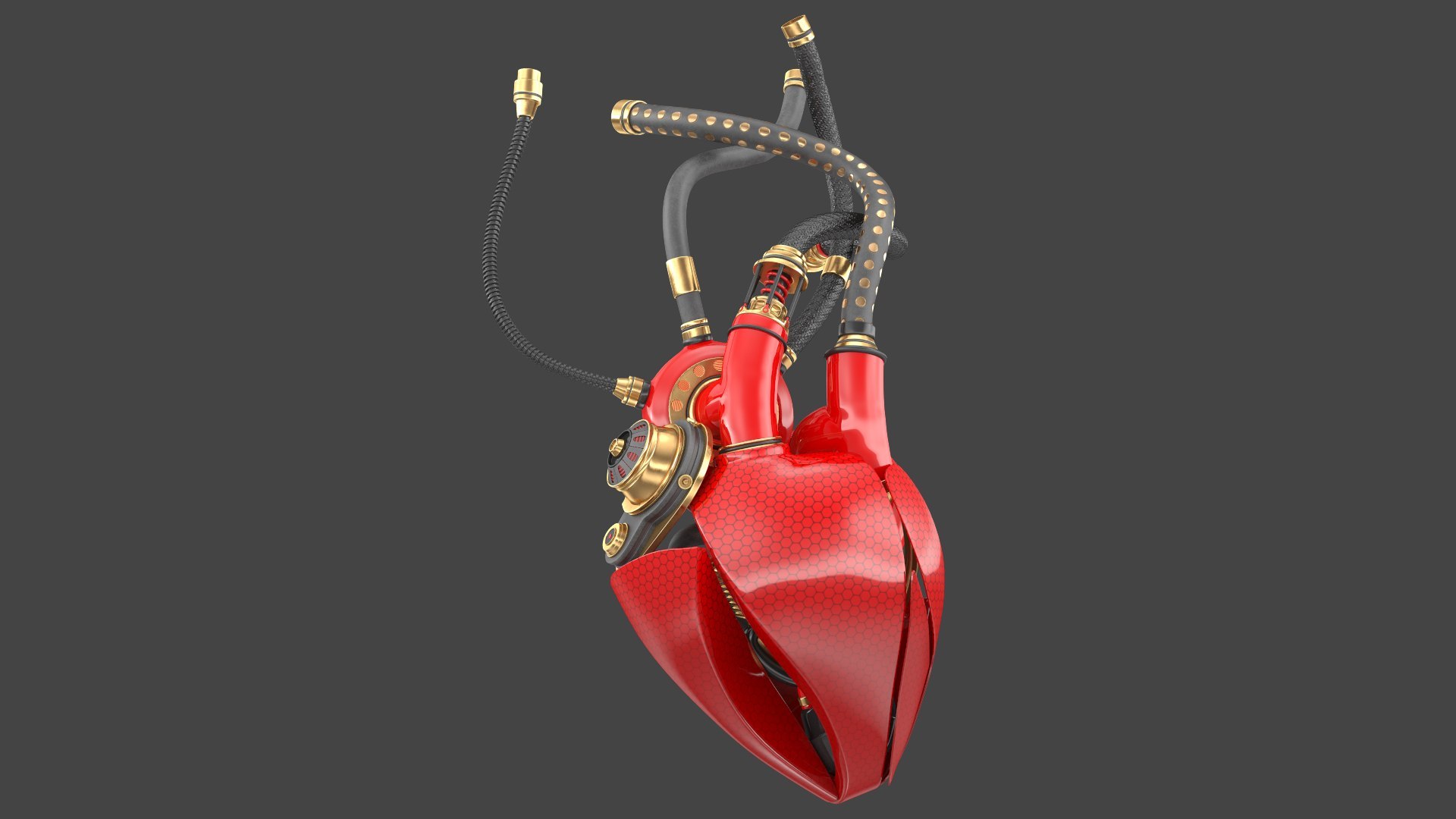 3D Model Sci-Fi Artificial Cyber Heart – Texture Collection ...