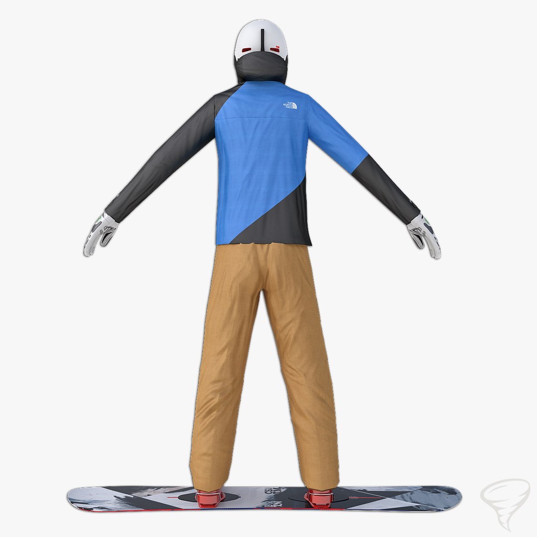 3d Model Snowboard Player