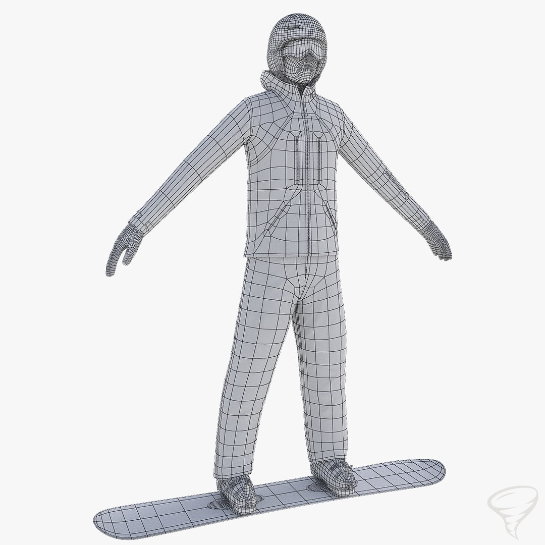 3d Model Snowboard Player