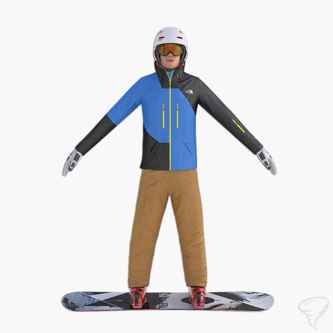 3d Model Snowboard Player