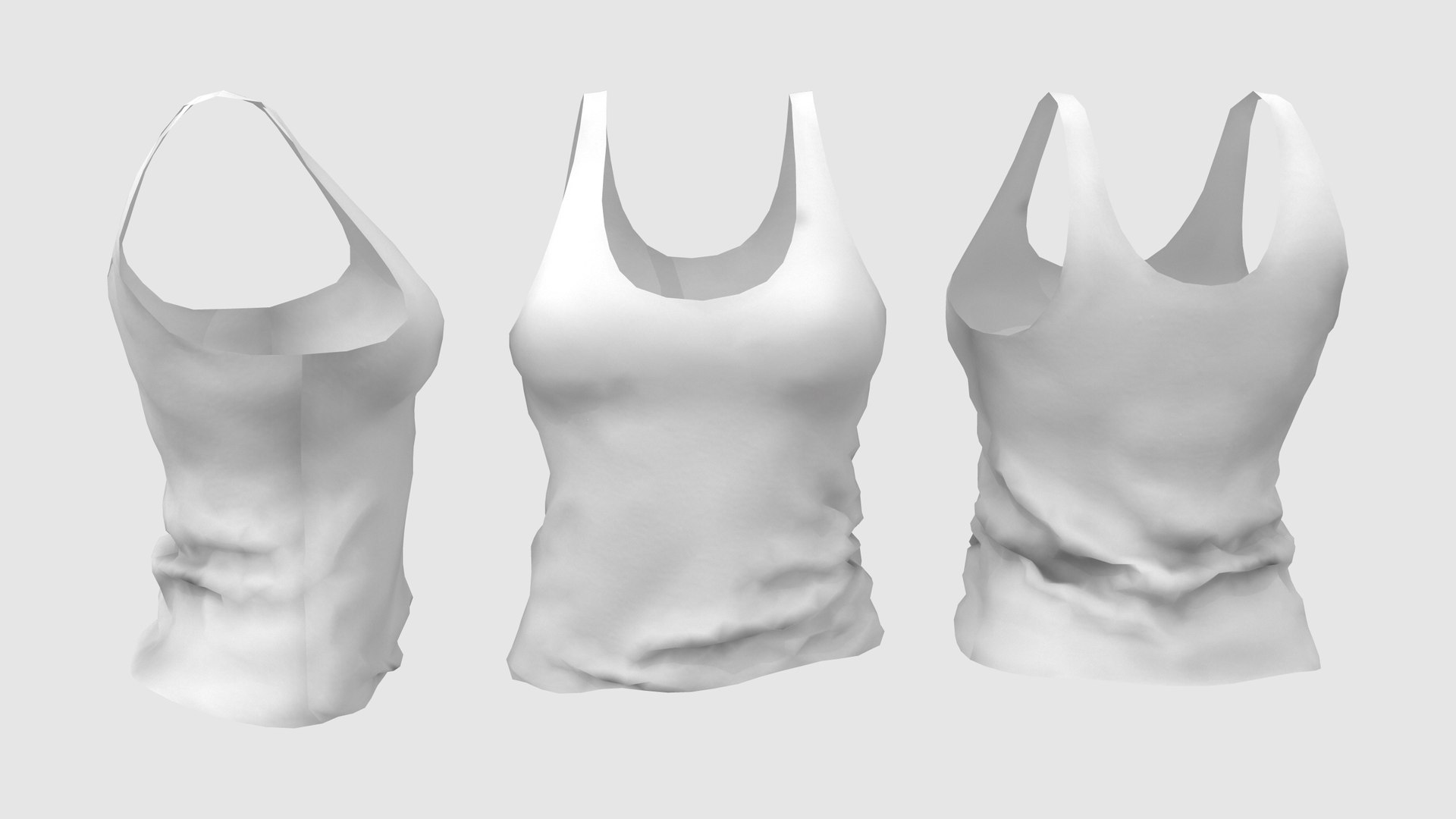 Ladies Vest Tank Top 3D Model - TurboSquid 1860894