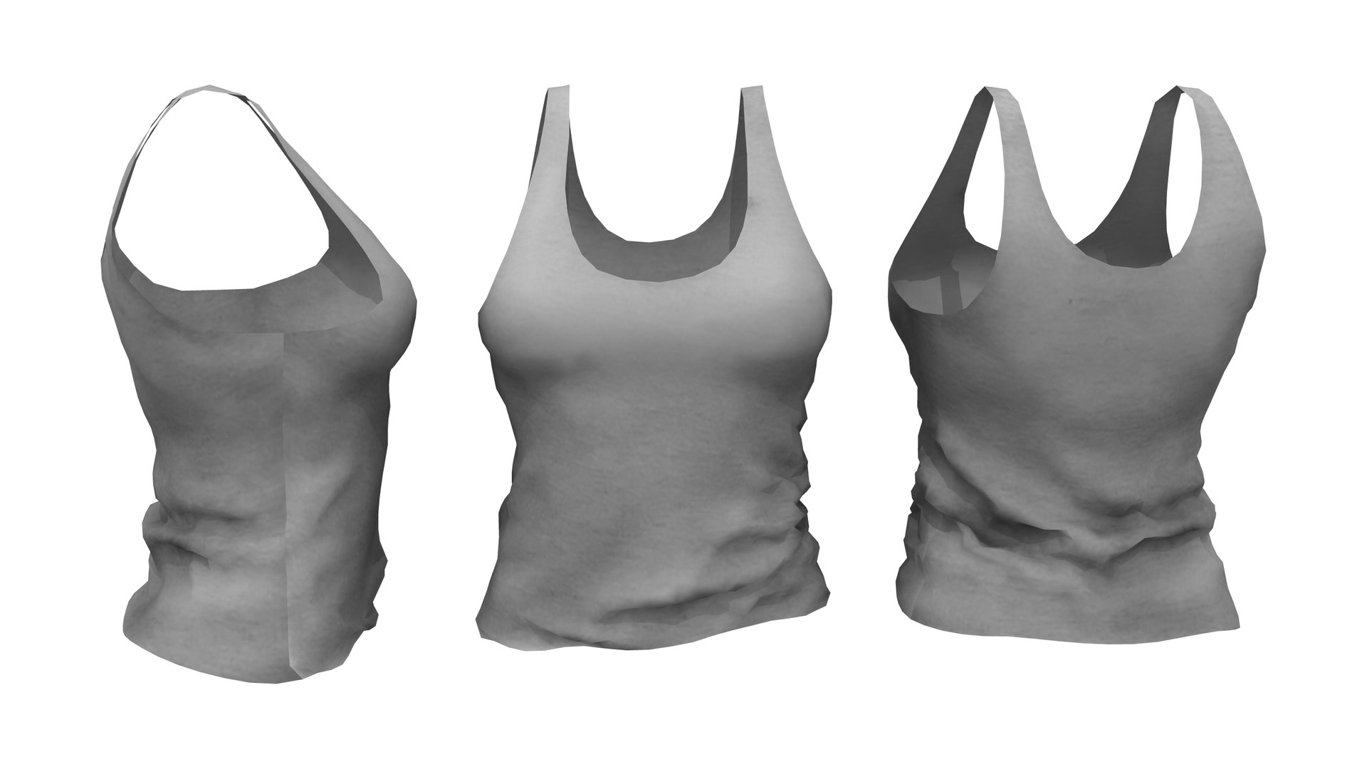 Ladies Vest Tank Top 3D Model - TurboSquid 1860894