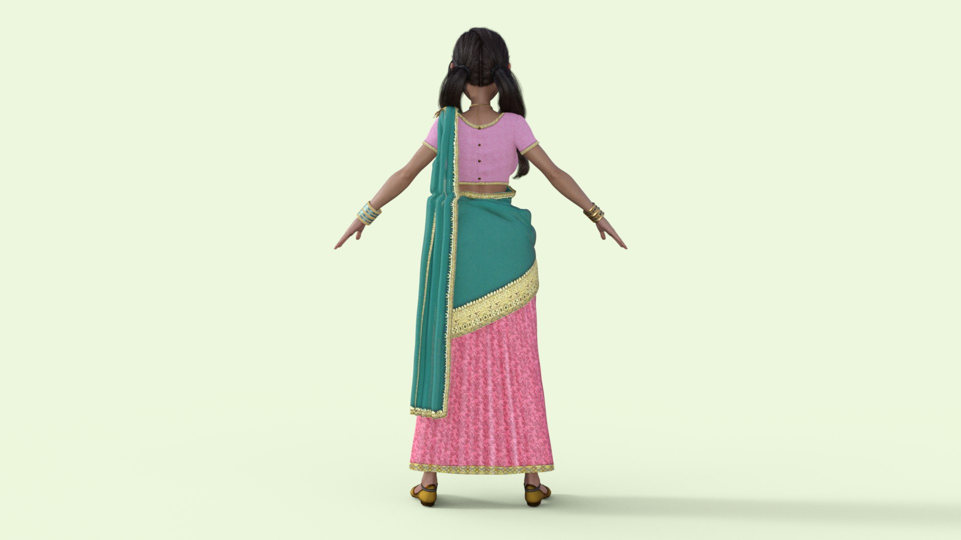 Cartoon Indian Woman 3D Model - TurboSquid 1970096