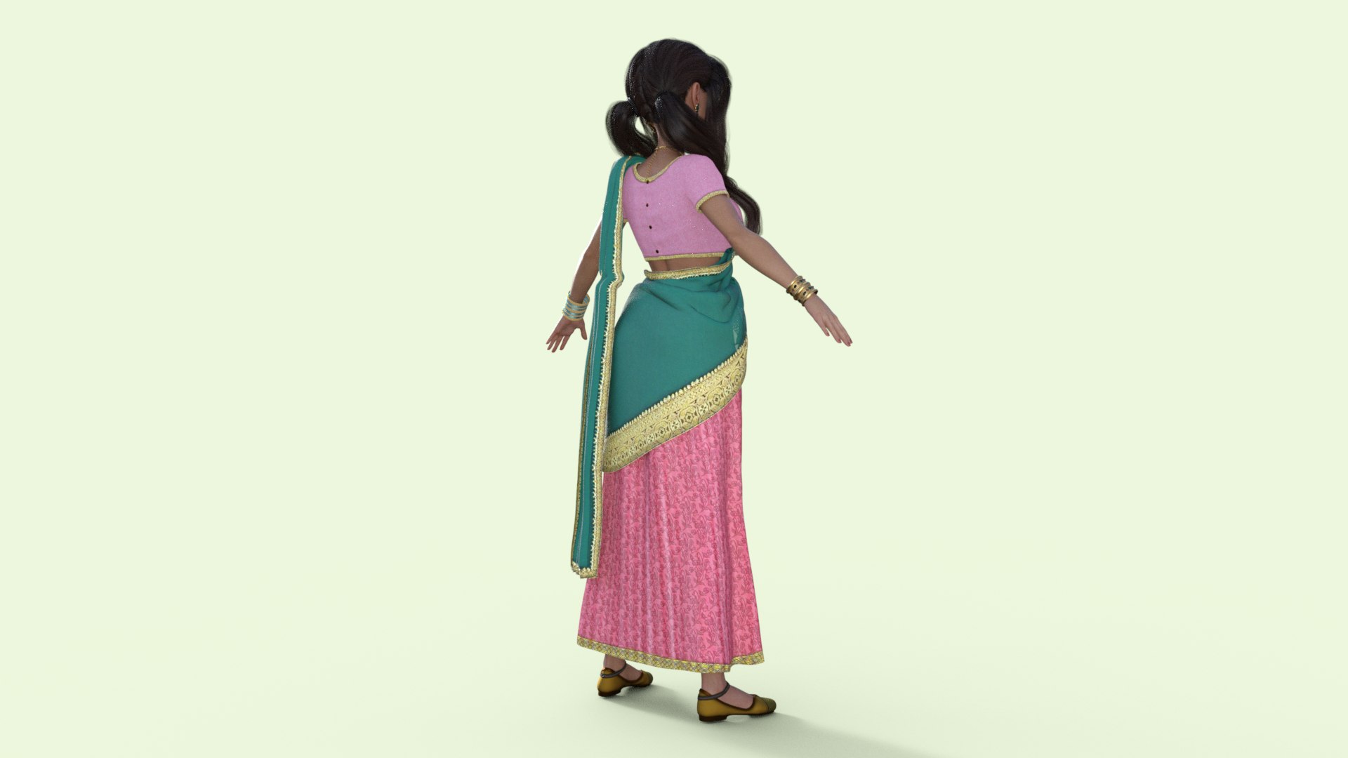 Cartoon Indian Woman 3D Model - TurboSquid 1970096