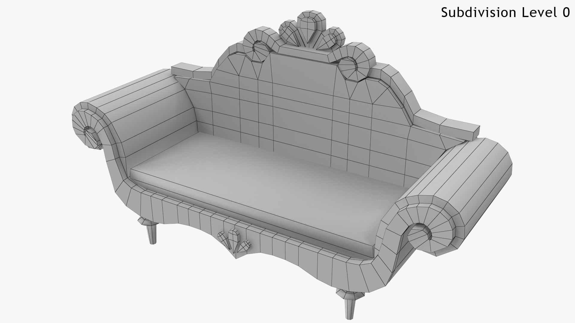 3D Model Cartoon Lowpoly Sofa - TurboSquid 2306246
