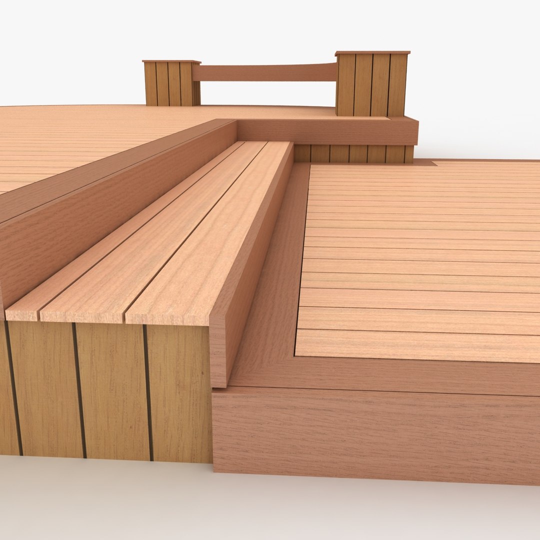 Realistic wooden terrace 3D - TurboSquid 1221057