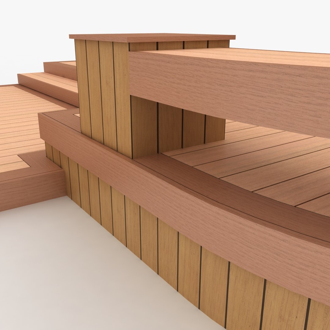 Realistic wooden terrace 3D - TurboSquid 1221057