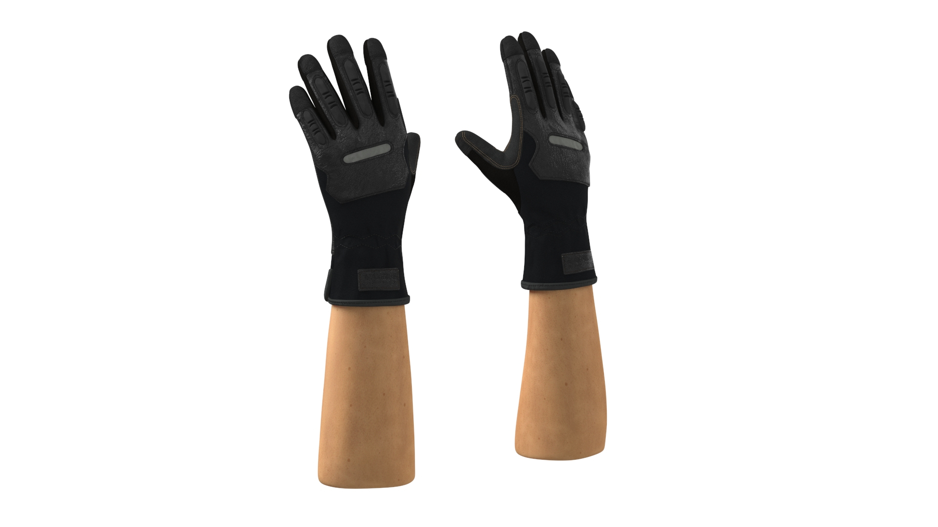 3D Hands In Black Safety Leather Glove Rigged For Maya - TurboSquid 2371670
