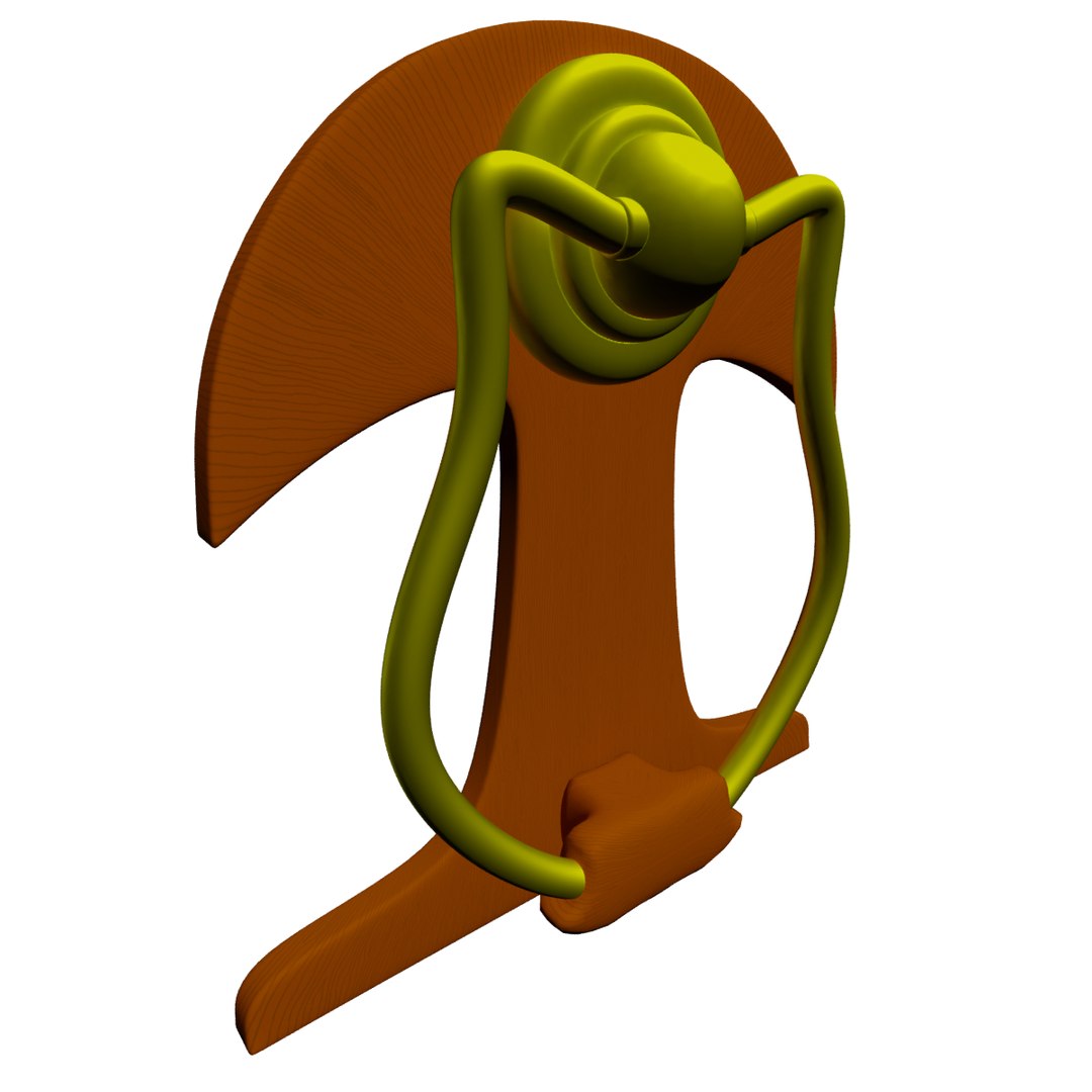 Simple Wooden Door Knocker 3D - TurboSquid 2242640