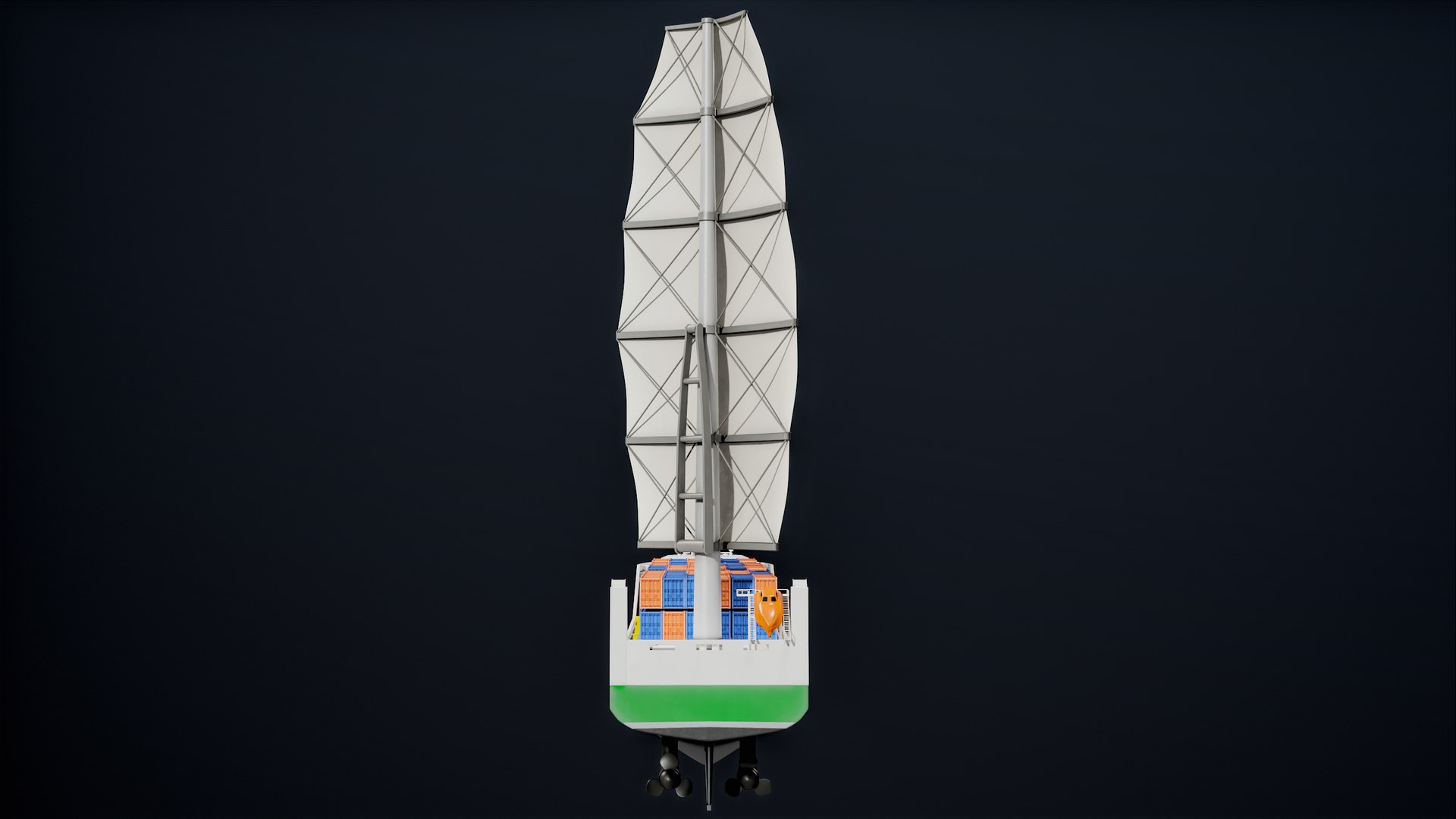 3D model Ecoliner Futuristic Container Ship Green PBR - TurboSquid 2079320