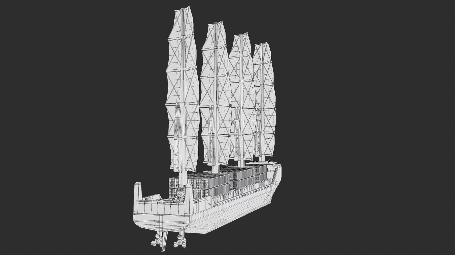 3D model Ecoliner Futuristic Container Ship Green PBR - TurboSquid 2079320