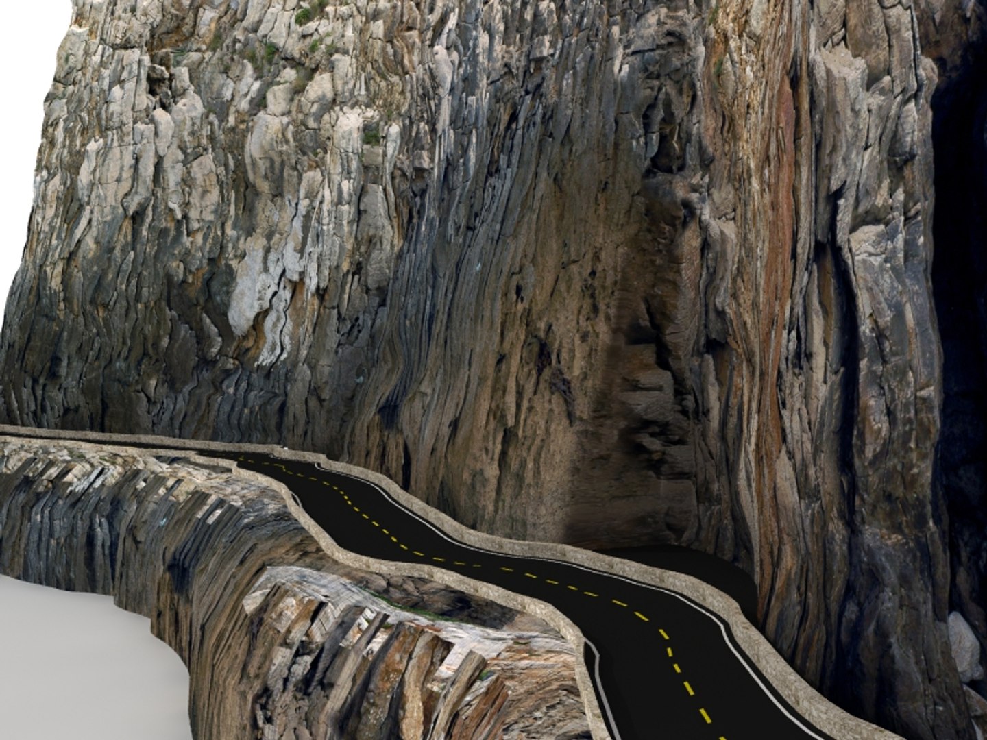 Cliff Road 3d Model
