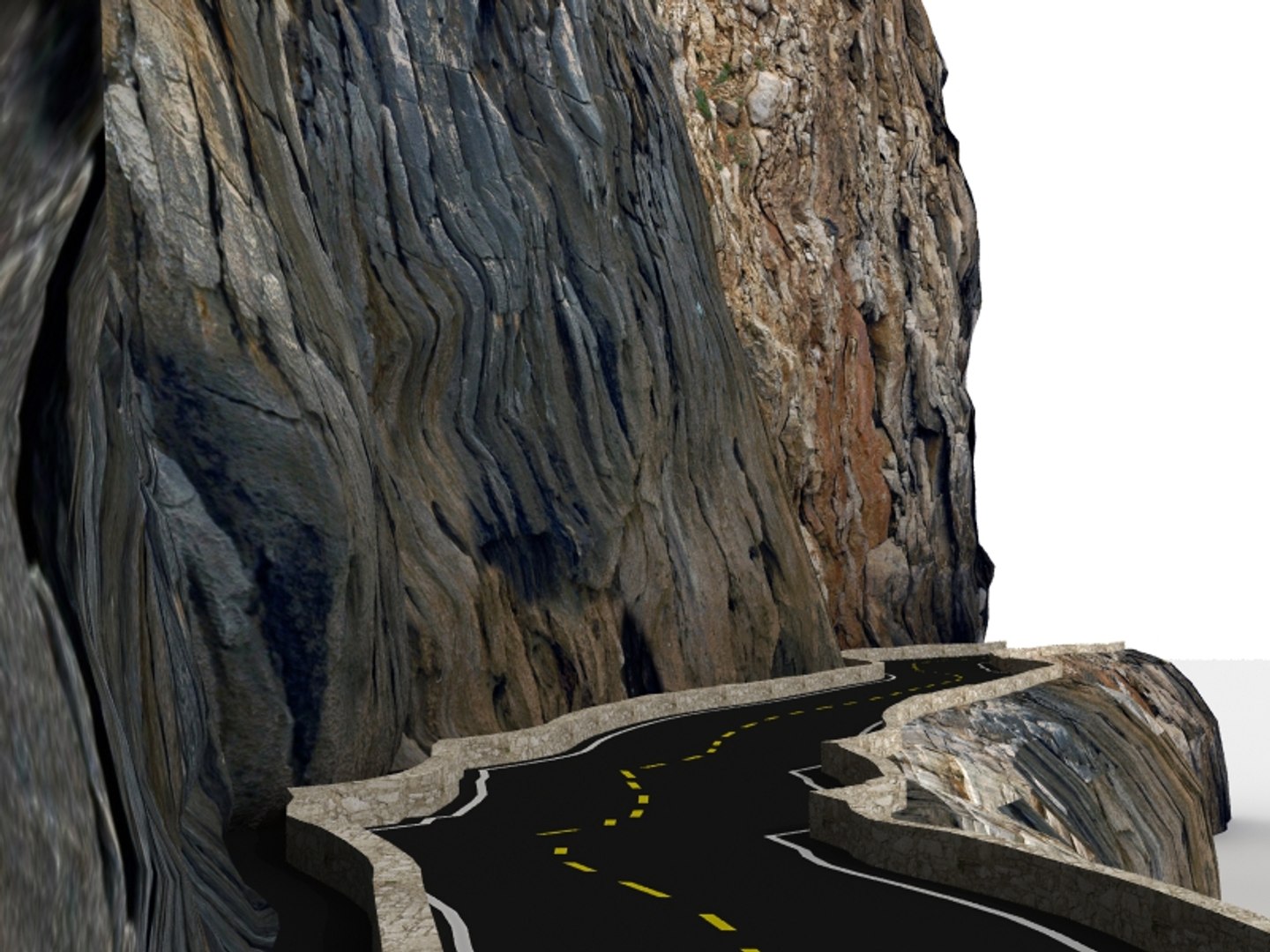 Cliff Road 3d Model