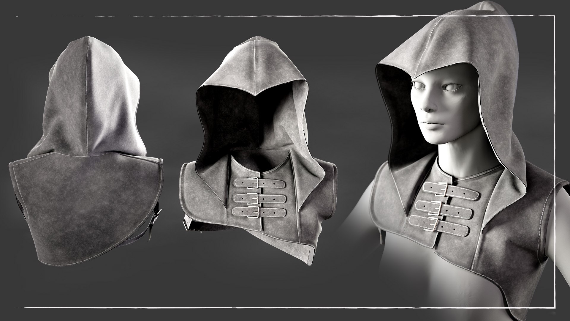 3 Medieval Hoods Model - TurboSquid 2156900