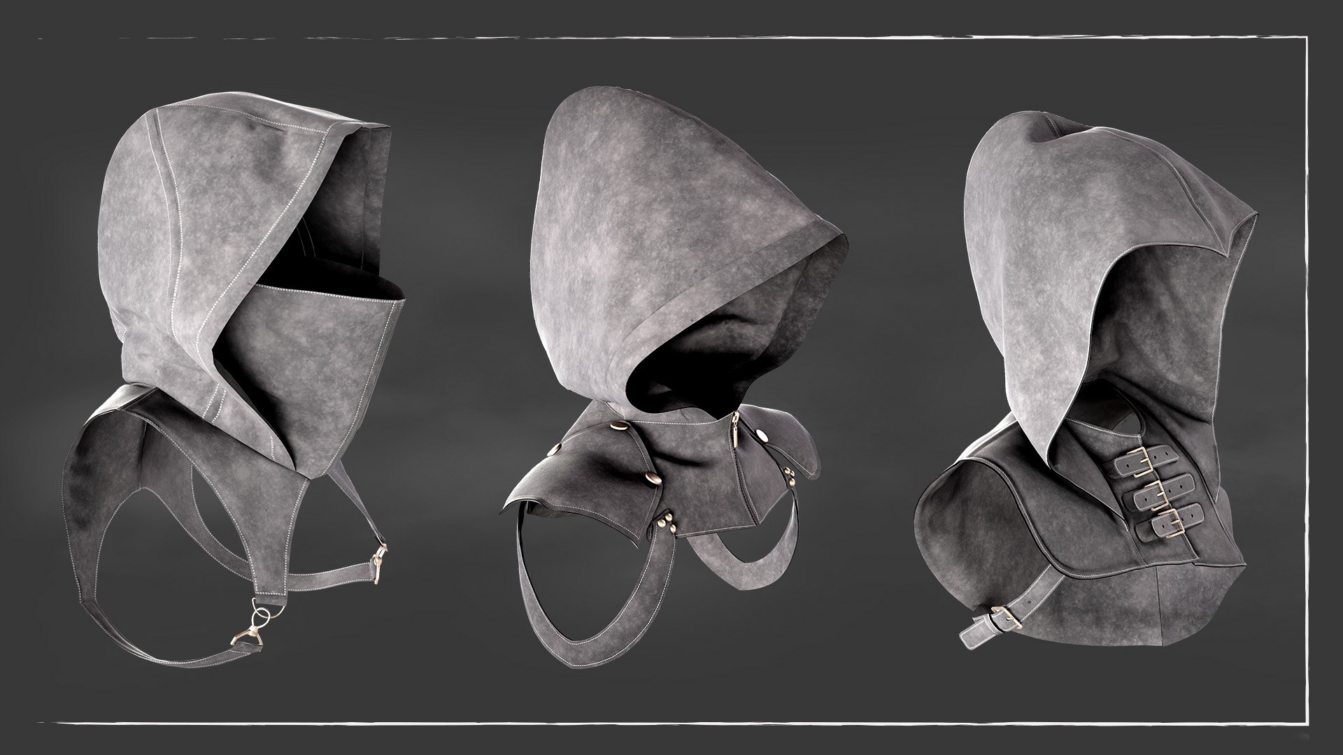 3 Medieval Hoods Model - TurboSquid 2156900