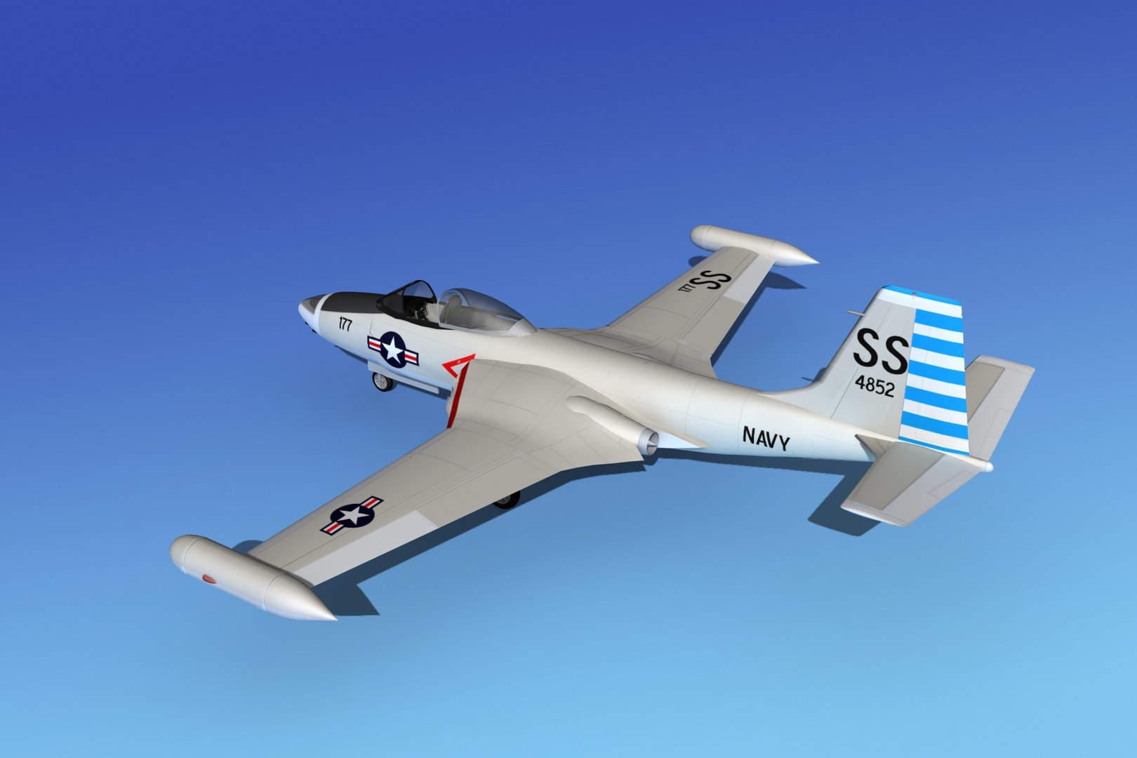 Cockpit F2h Banshee Jet Fighter 3d Model