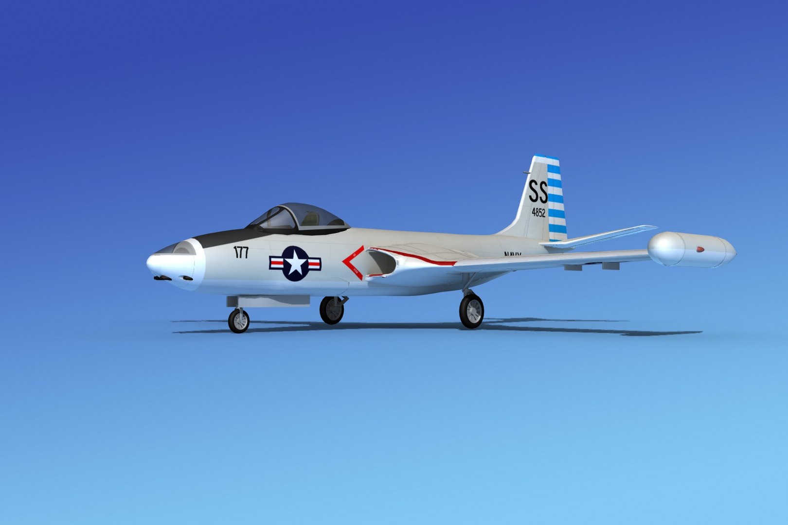 Cockpit F2h Banshee Jet Fighter 3d Model