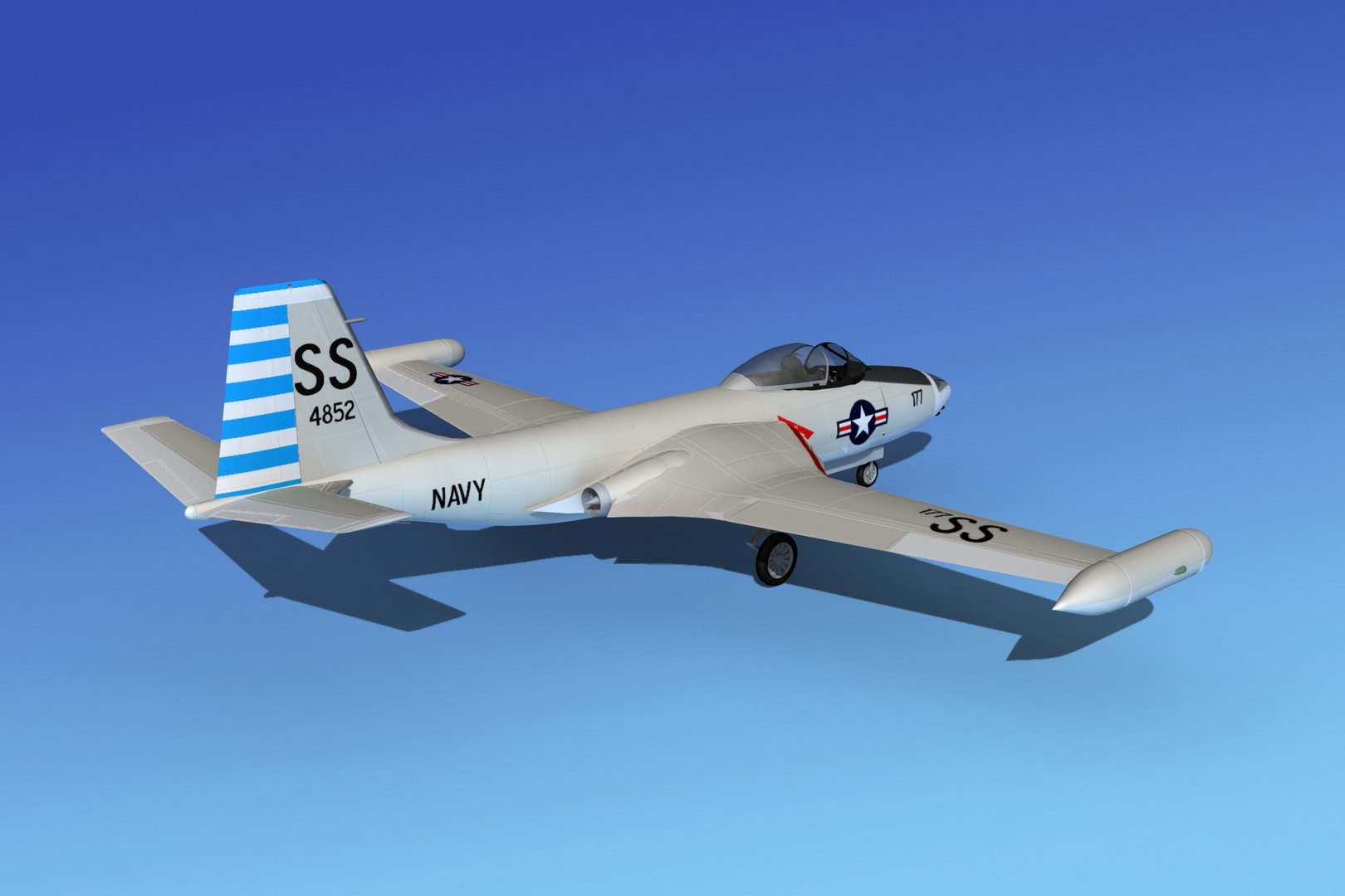 Cockpit F2h Banshee Jet Fighter 3d Model