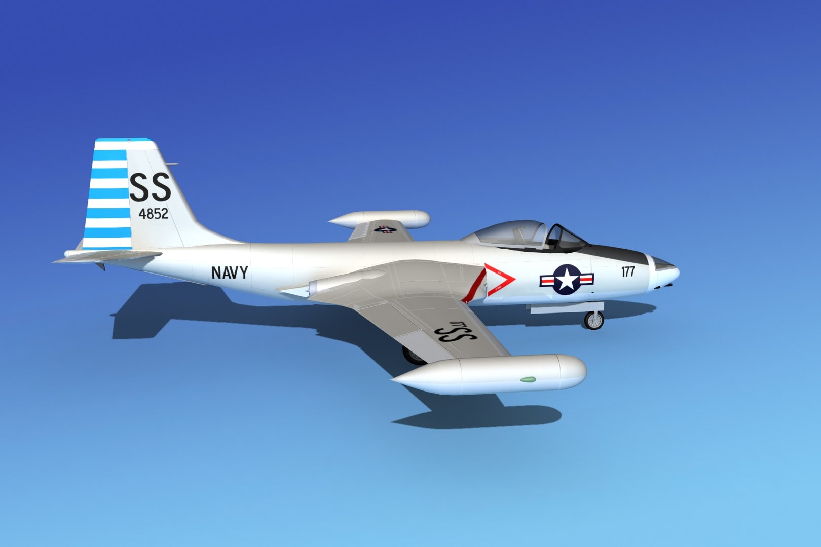 Cockpit F2h Banshee Jet Fighter 3d Model
