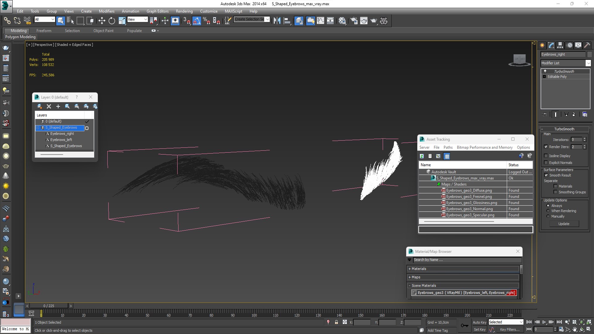 3D S Shaped Eyebrows - TurboSquid 2214170