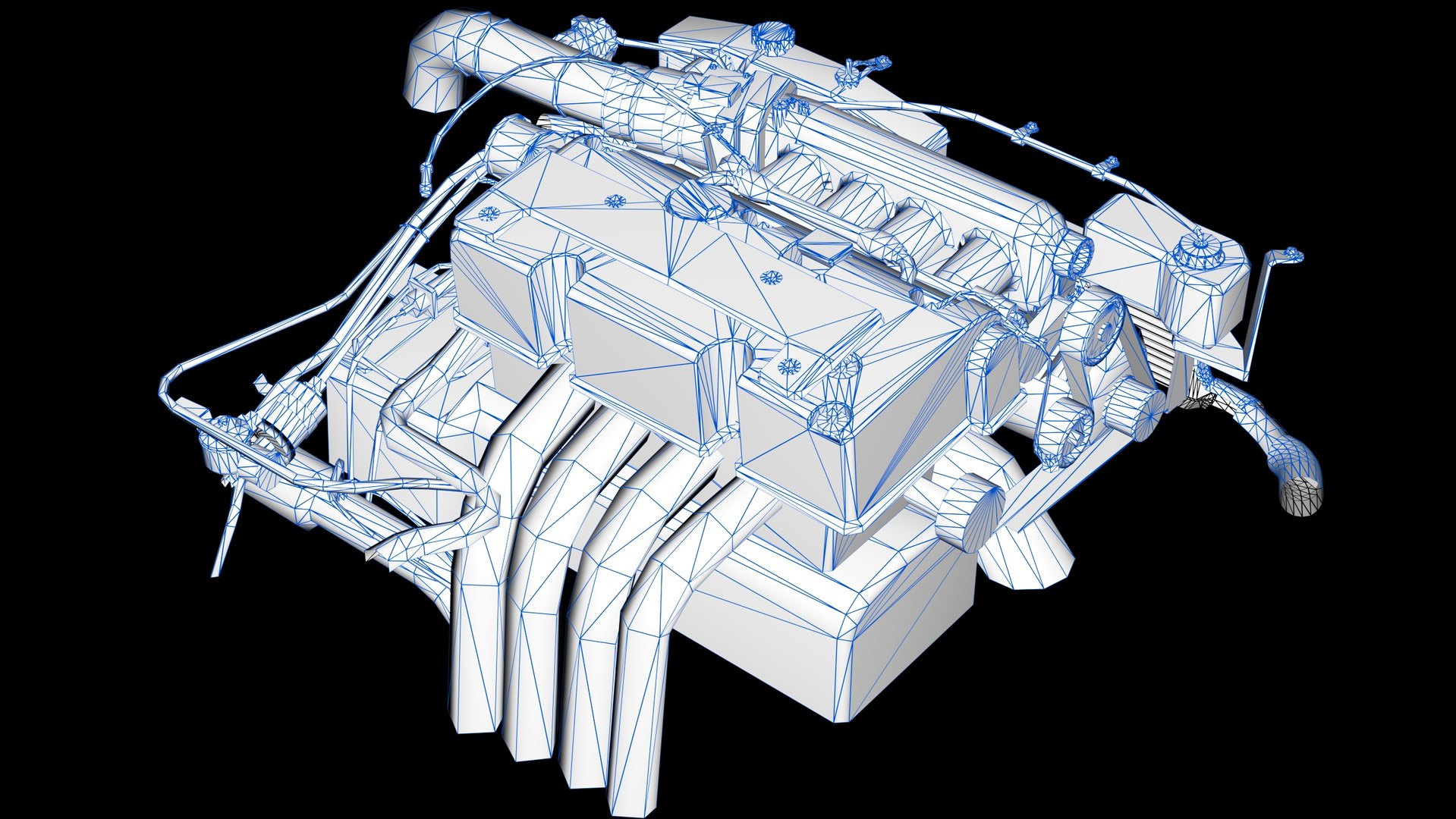 3D Honda K24 Supercharged Low Poly Engine - TurboSquid 2307196
