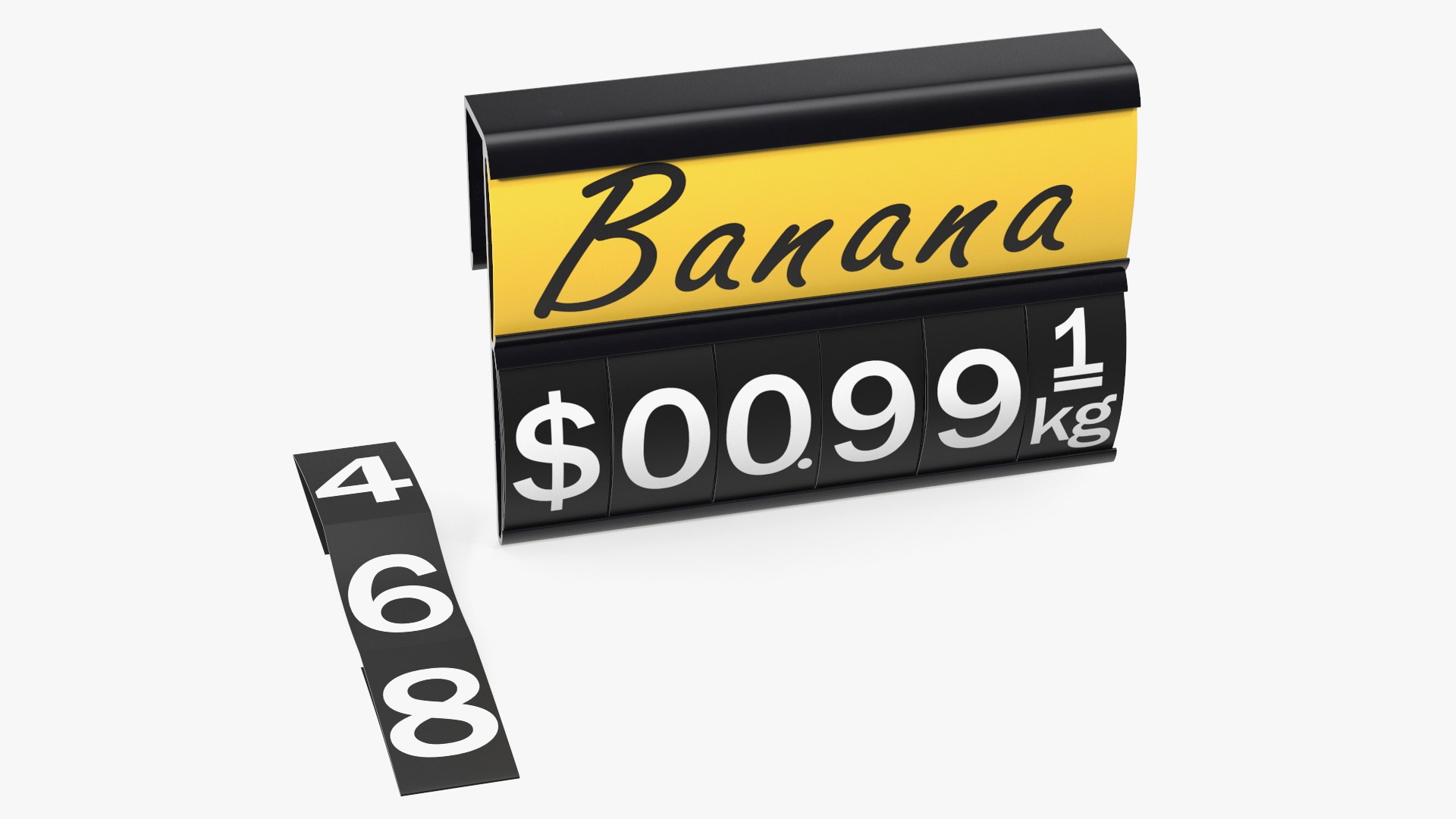 3D model Black Plastic Price Tag with Erasable Display - TurboSquid 1908714